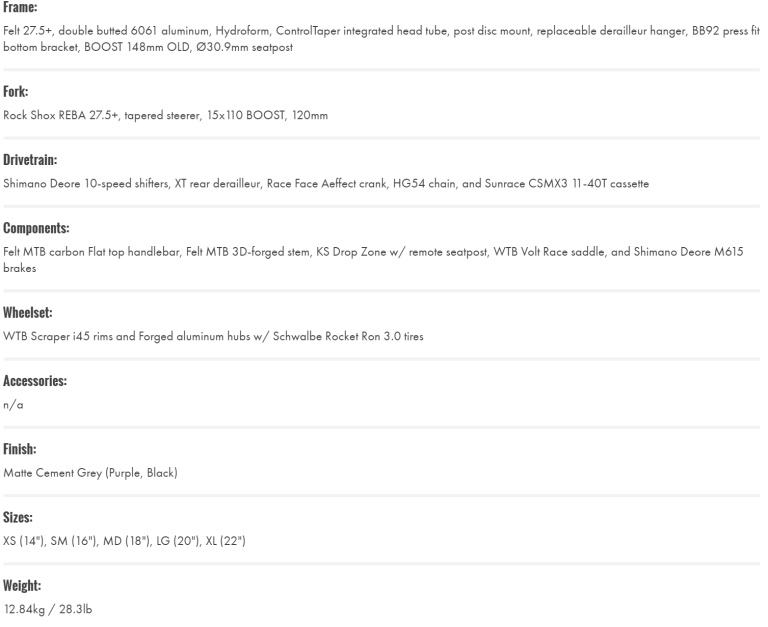 Felt gives us a little something extra with new Surplus 27.5+ mountain ...