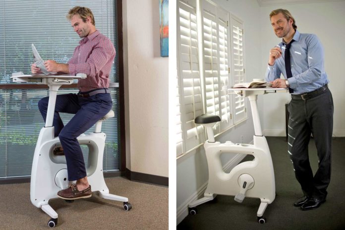 Rack up winter base miles at the office on a Deskcise Pro exercise bike ...