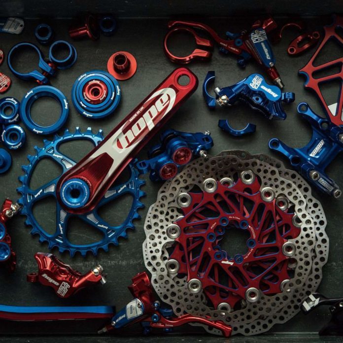 Hope adds touch of color, with small ano finishing parts - Bikerumor