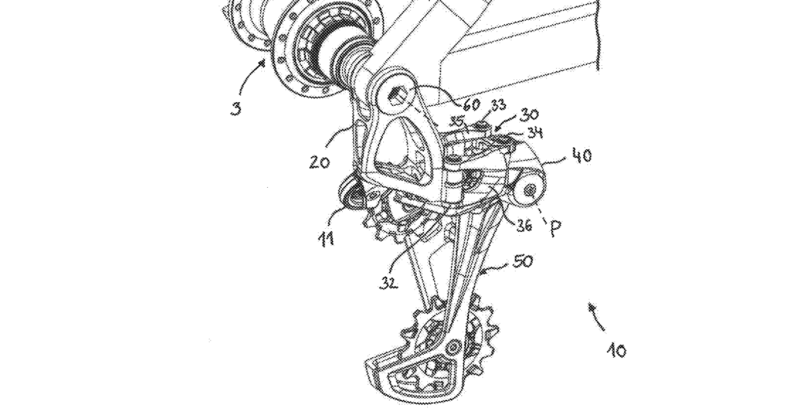 Patent Patrol: Direct thru-axle mounted, hydraulically damped SRAM rear ...