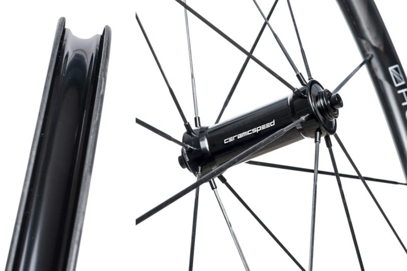 Hunt laces lightweight threaded, bladed 36 UD Carbon Spoke road wheels ...