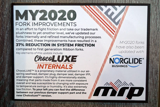 MRP upgrades fork internals with ChocoLUXE, Norglide bushings for ...