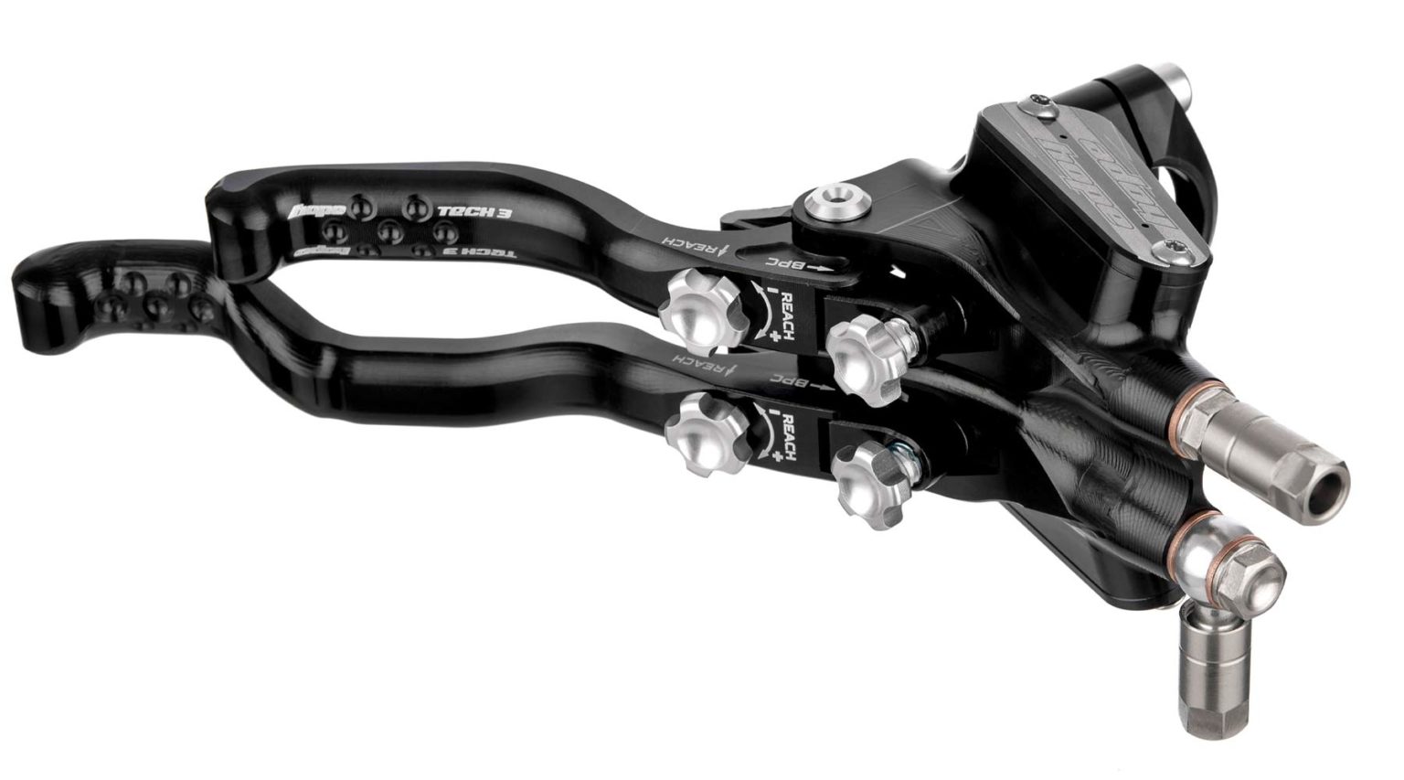 Hope Tech 3 Duo lever pulls 2 hydraulic brakes with 1 hand, Tech 3 X2 ...