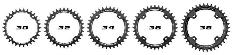 Carbon-Ti X-Ring EVO machines modern 11 & 12sp 1x chainrings for 4-bolt ...